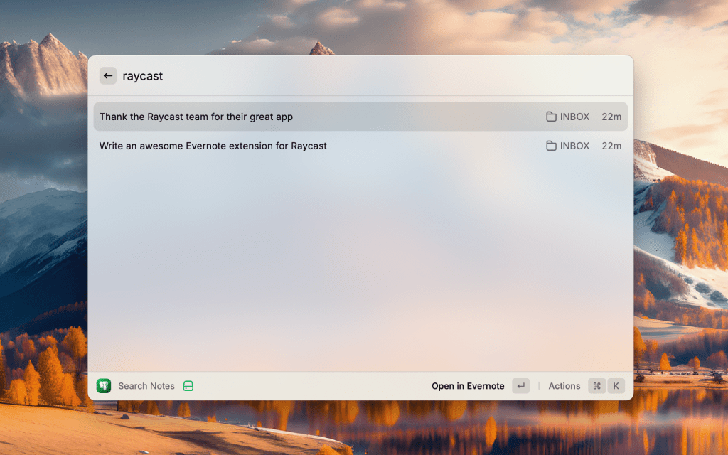 Raycast Evernote Extension - Artur Piszek